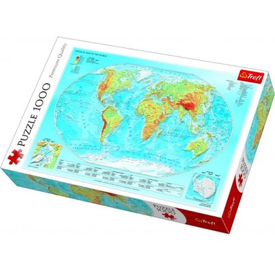 Trefl Puzzle 1000 Physical Map Of The World 10463 | D&R