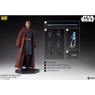 Sideshow Collectibles Obi-Wan Kenobi & Anakin Skywalker TCW Sixth Scale ...