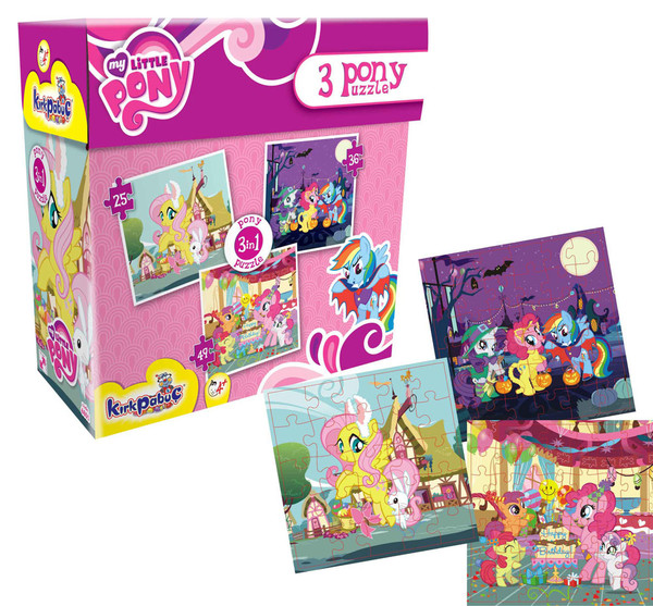 Kirkpabuç My Little Pony 3 Pony Puzzle 25-36-49 Parça 6805 | D&R